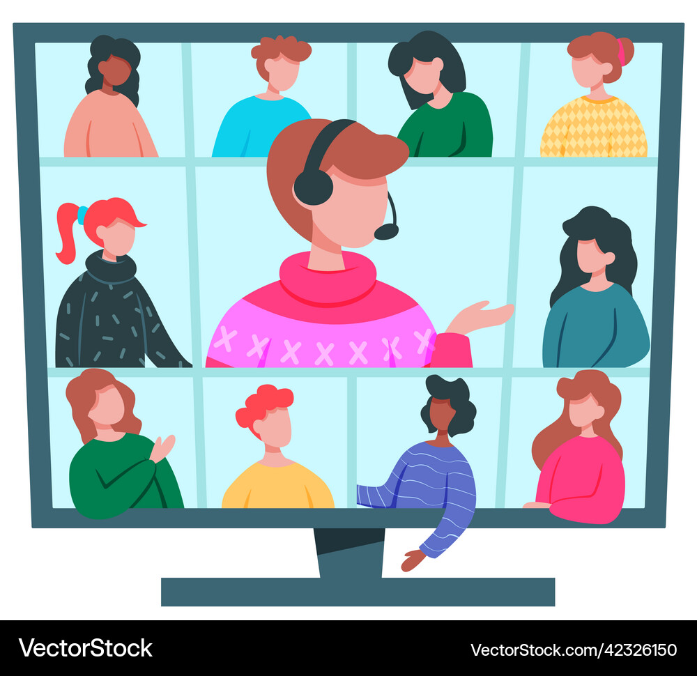 Online meetup video conferencing concept Vector Image