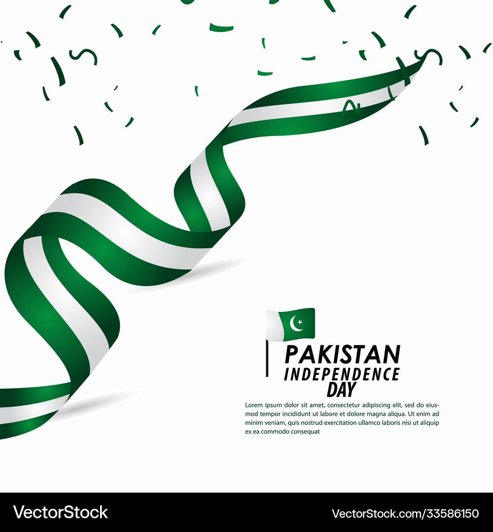 Pakistan independence day celebration template Vector Image