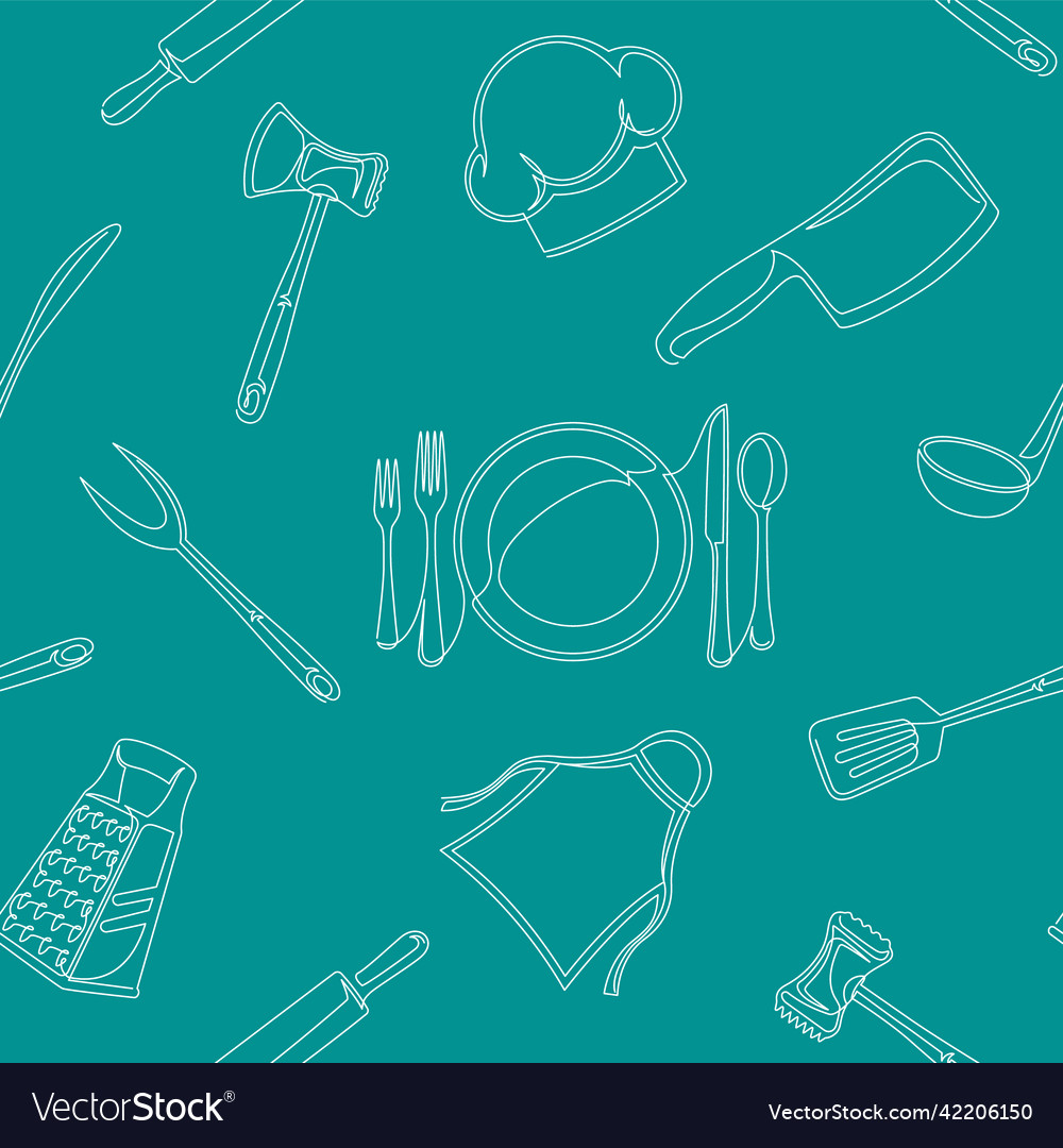 Seamless pattern kitchen elements Royalty Free Vector Image
