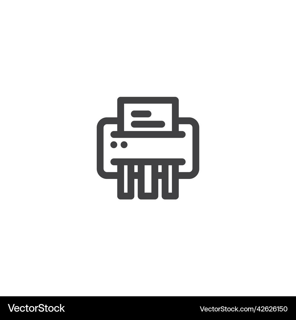 Shredder line icon linear style sign for mobile Vector Image