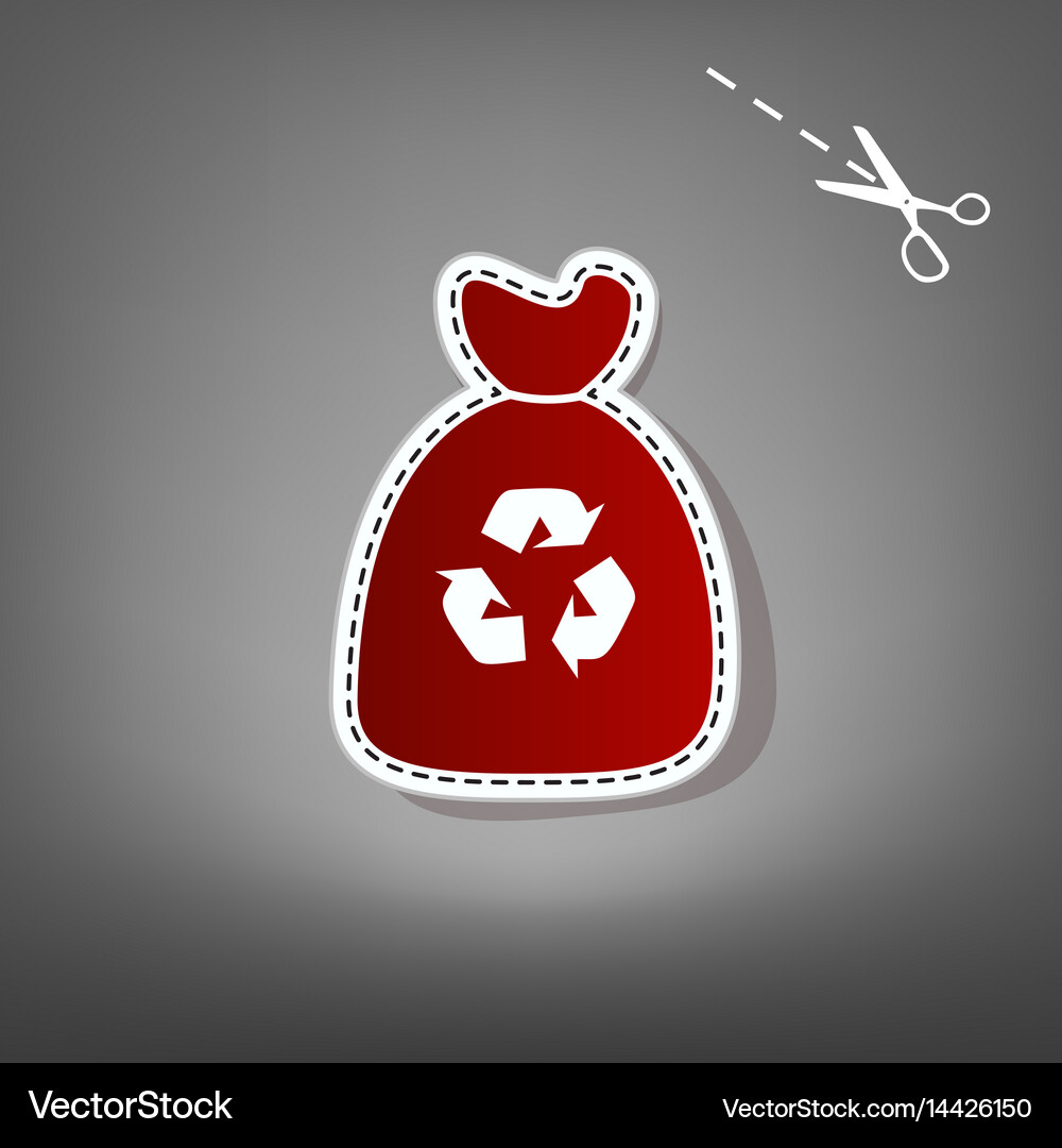 Trash bag icon red icon with for applique Vector Image