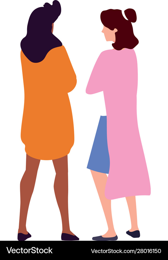Women back position on white background Royalty Free Vector