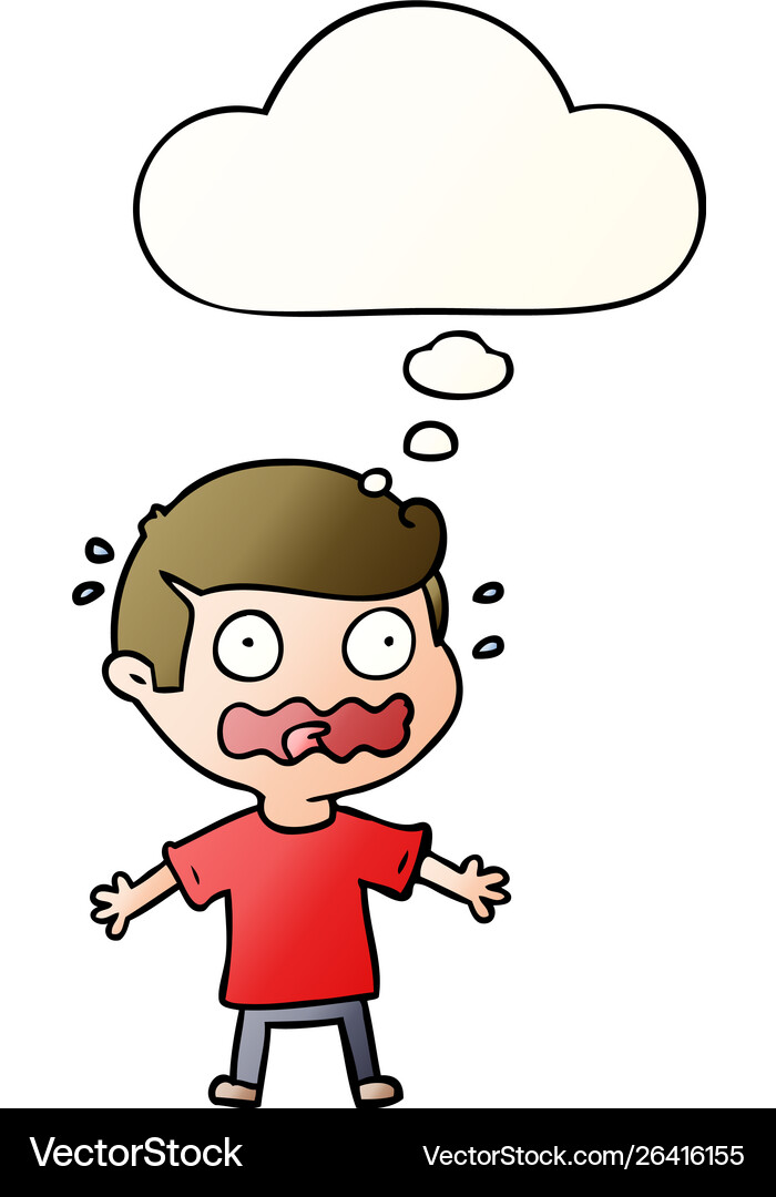 Cartoon man totally stressed out and thought Vector Image