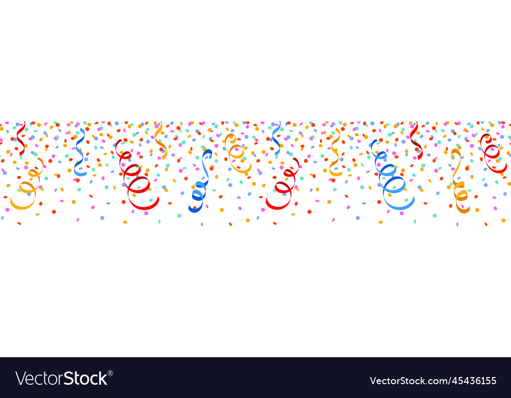 Colorful confetti border frame repeat pattern Vector Image