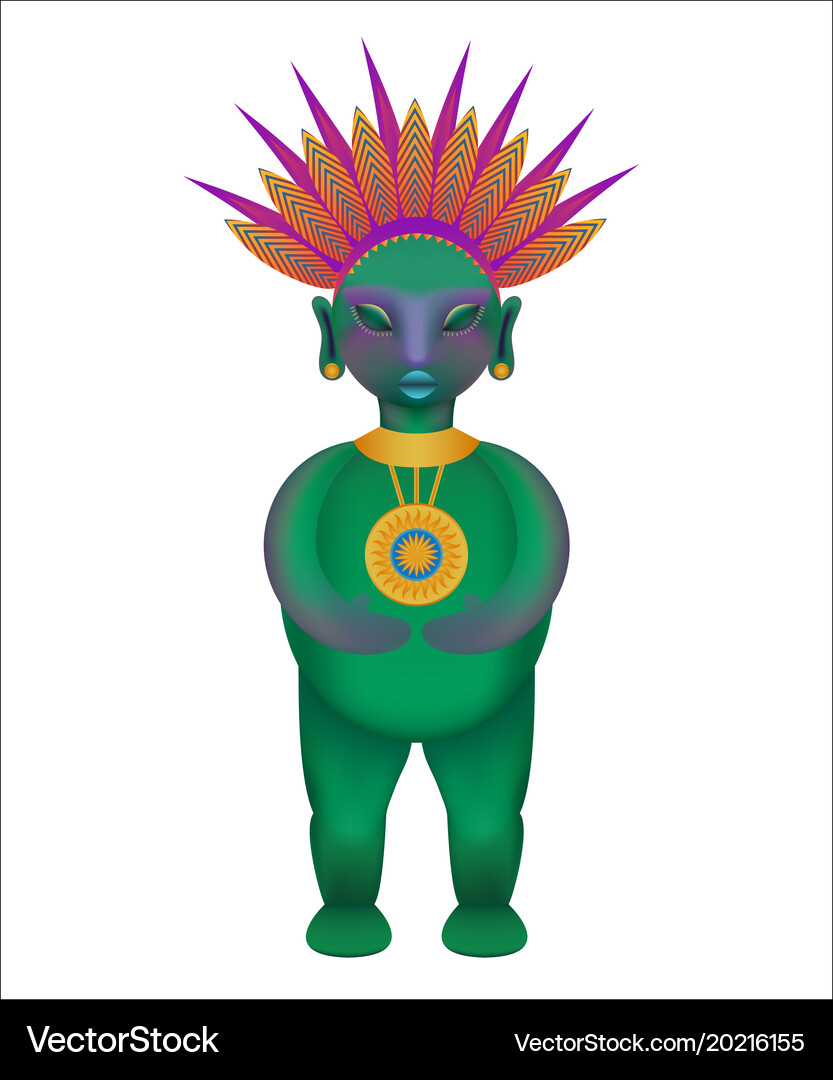 Figurine ancient mayan tribe cartoon style Vector Image