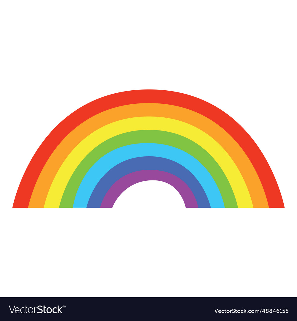 Flat colorful rainbow Royalty Free Vector Image
