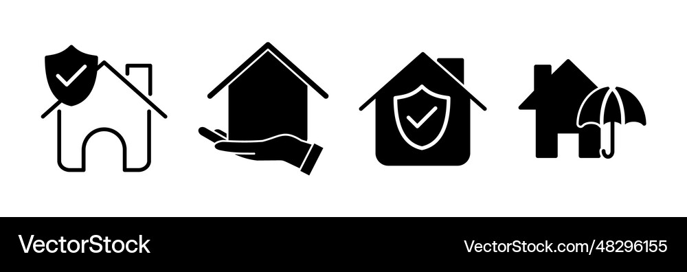 Home insurance icon home shield protect logo Vector Image