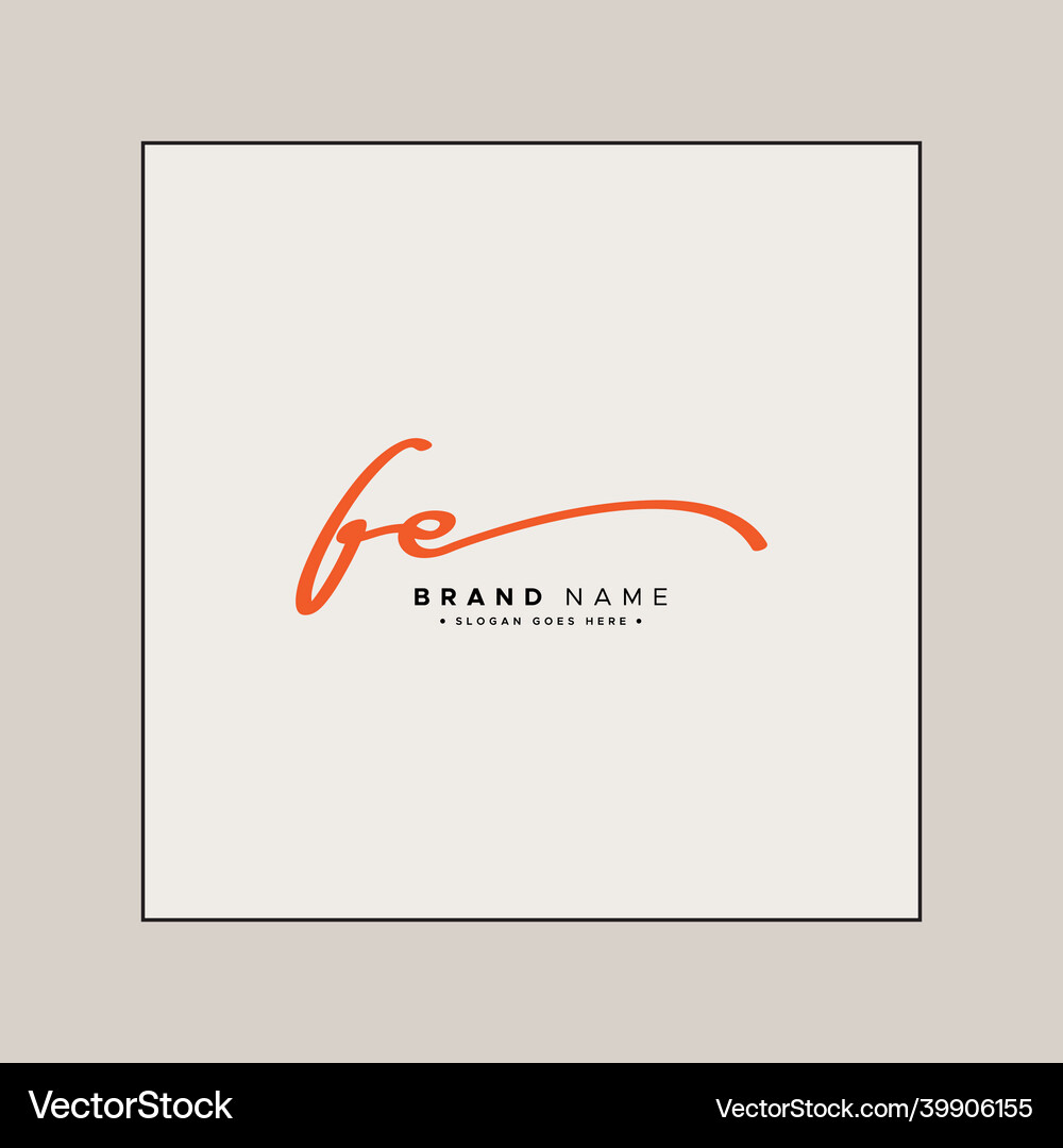Initial letter fe logo - hand drawn signature logo