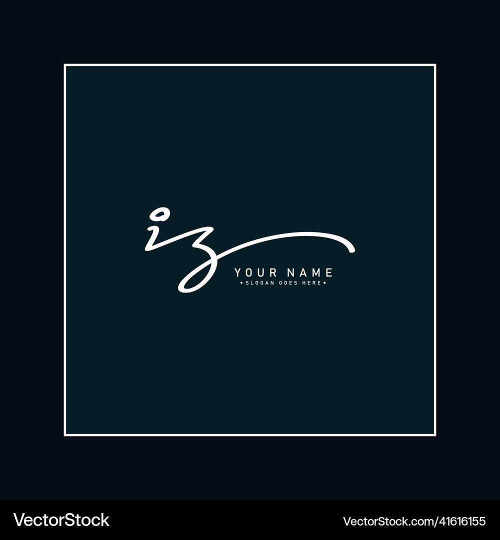 Initial letter iz logo - handwritten signature Vector Image