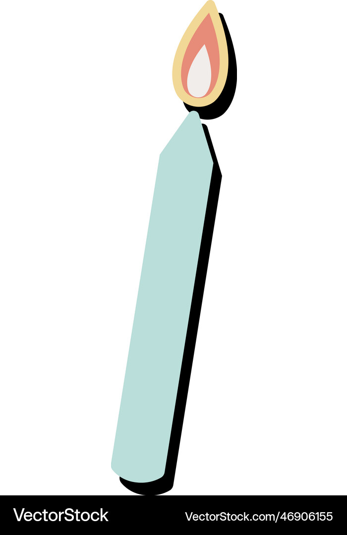 Isolated colored birthday cake candle icon Vector Image