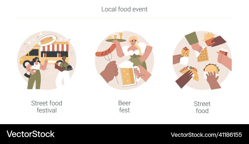 Local food event abstract concept Royalty Free Vector Image