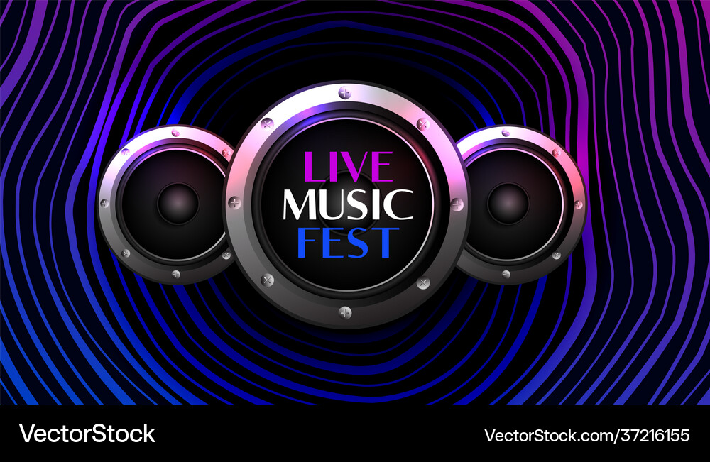 Music fest background with speakers Royalty Free Vector