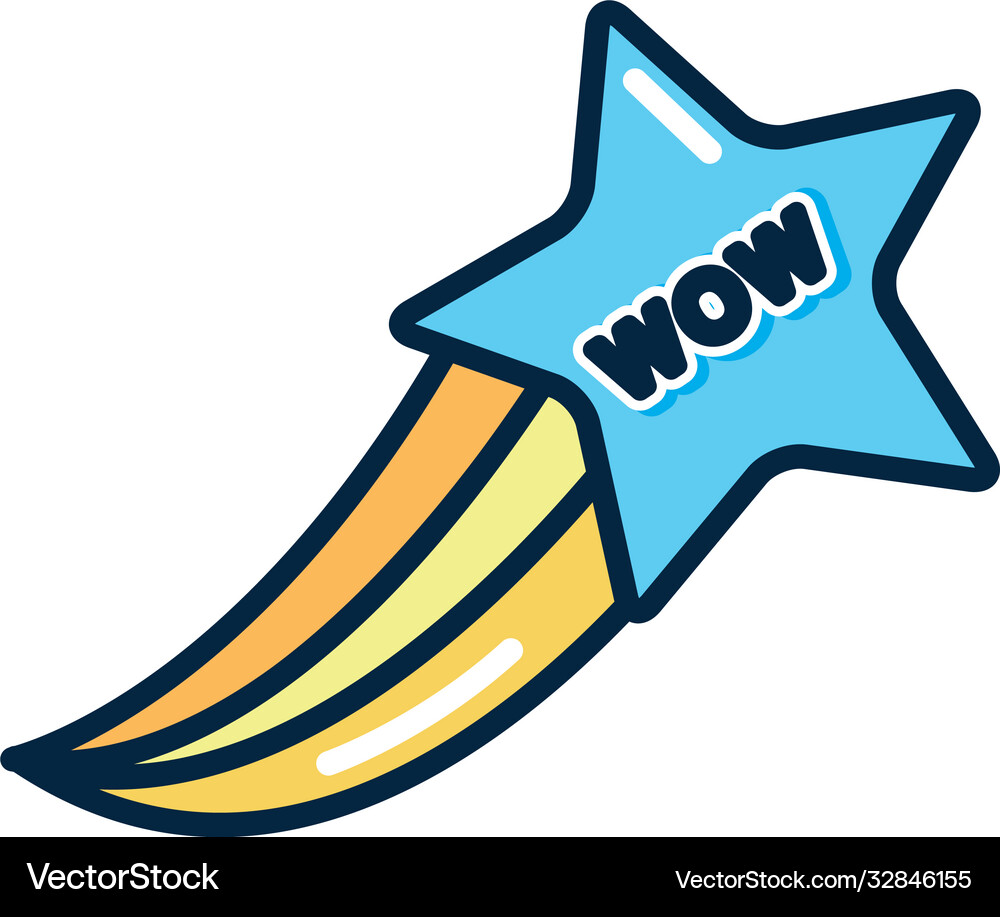 Slang bubble concept star with wow word flat Vector Image