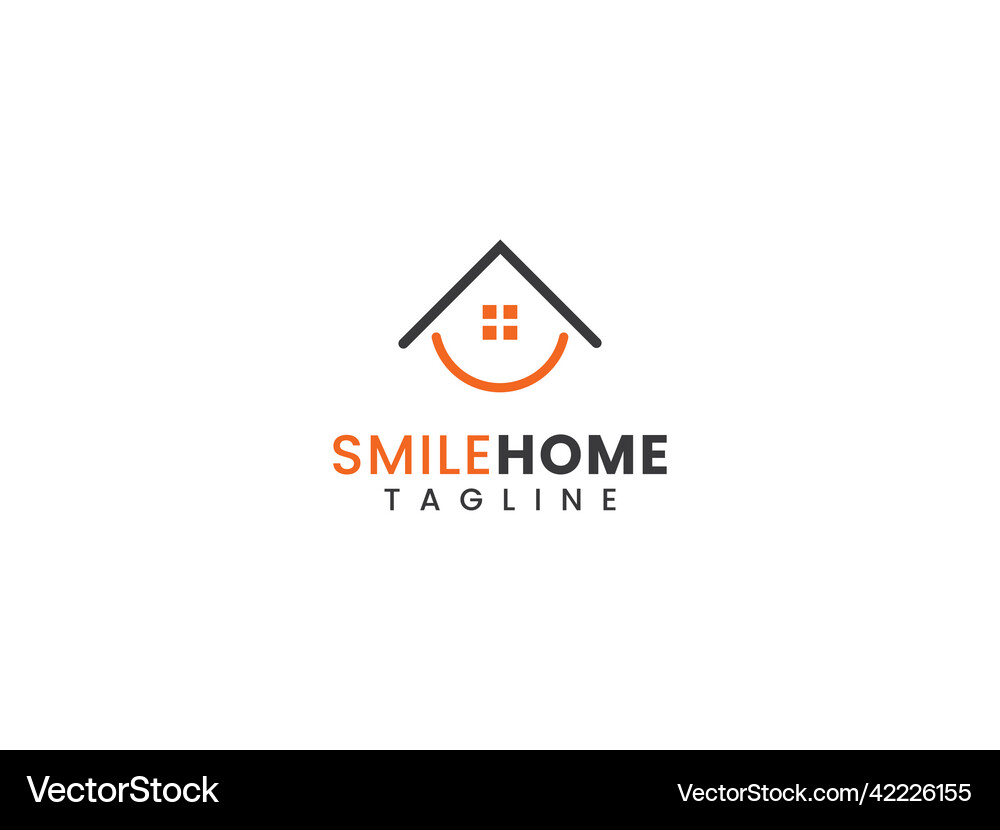 Smile home logo template happy face and home Vector Image