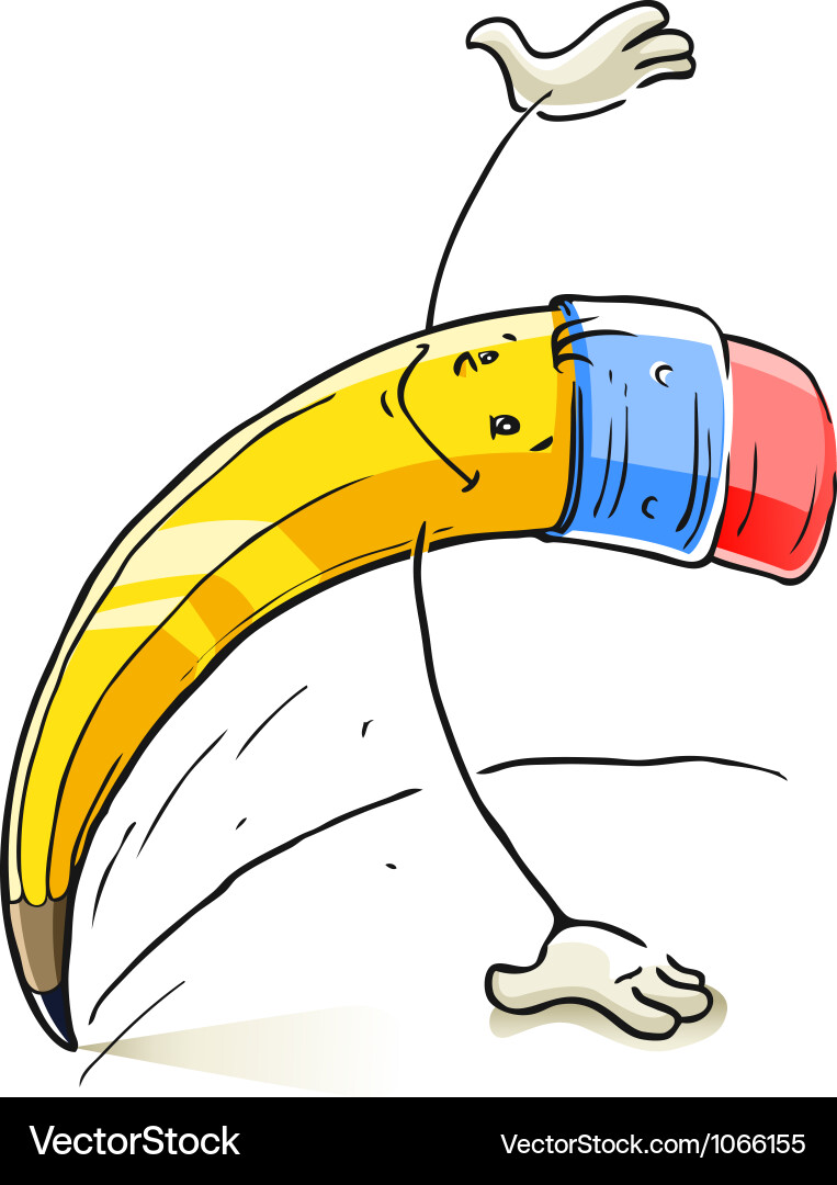 Smiling cartoon lead pencil Royalty Free Vector Image