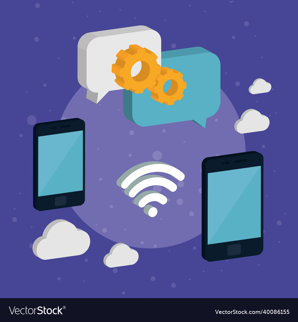 Wireless network design Royalty Free Vector Image