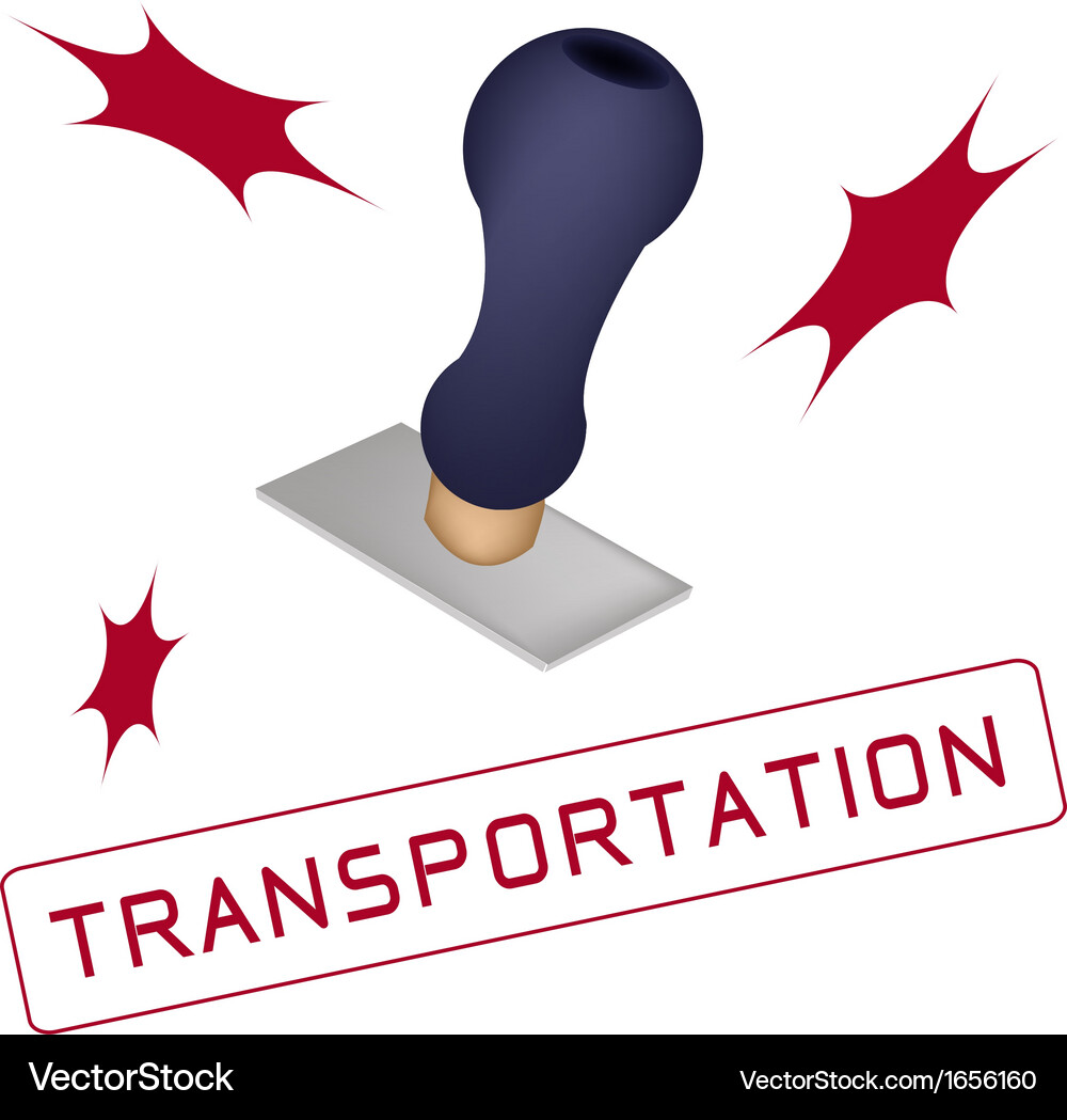 A rubber stamp with word transportation Royalty Free Vector