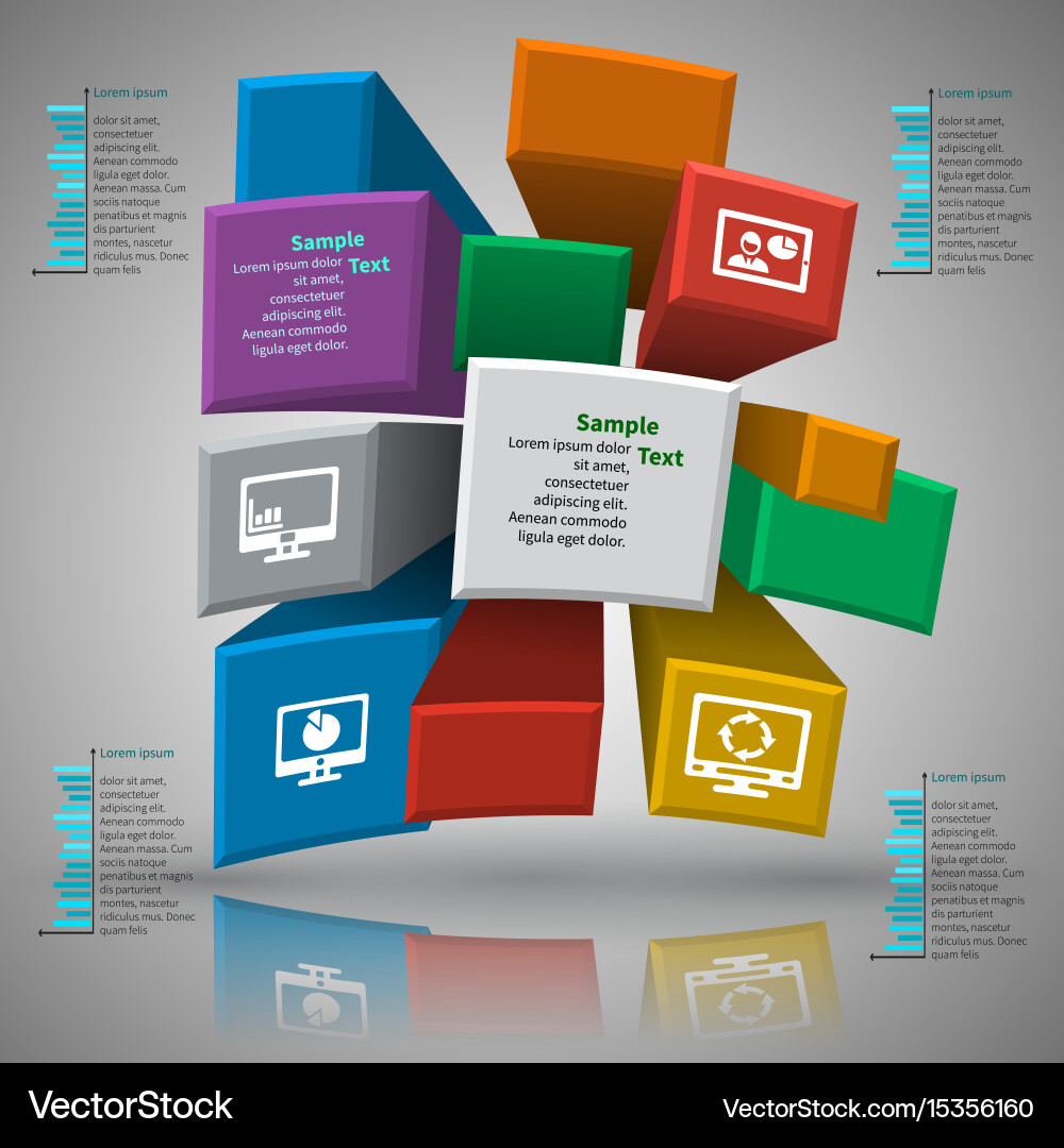 Abstract 3d paper infographics Royalty Free Vector Image