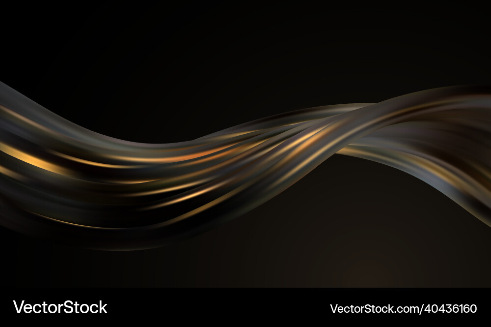 Abstract waves shiny gold moving lines design Vector Image
