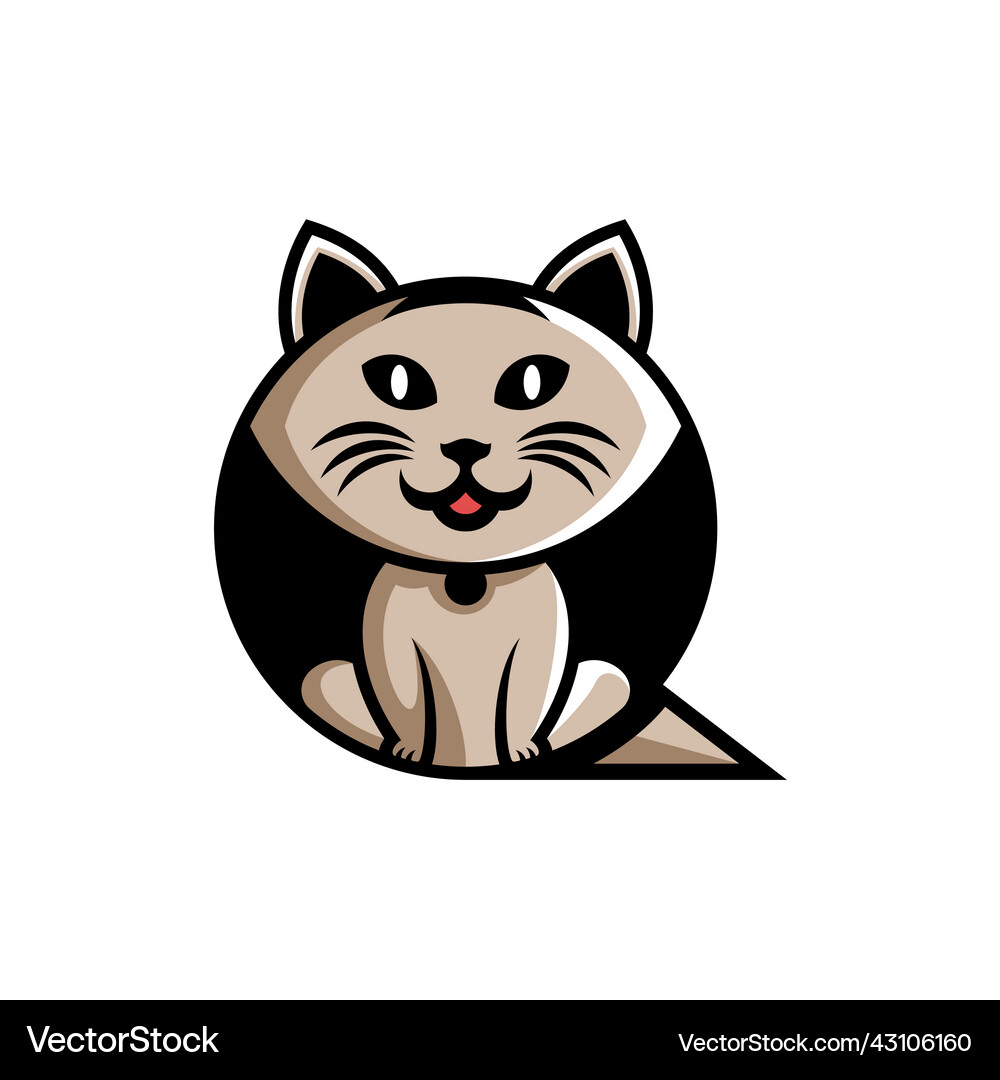 Animal cat chat logo design Royalty Free Vector Image