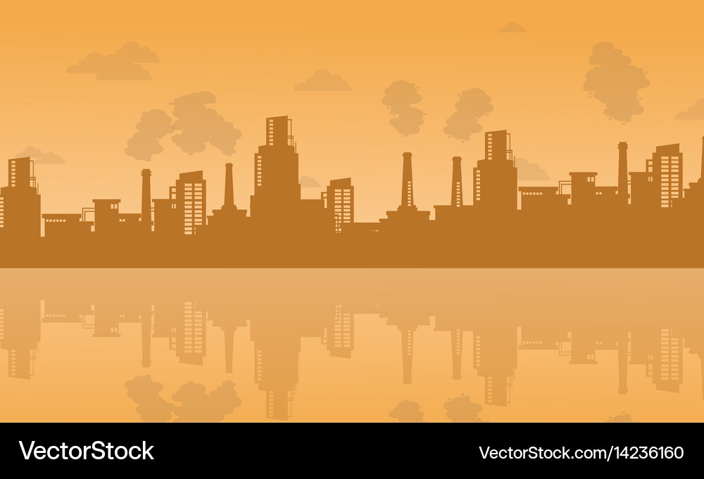 Bad environment with industry on city Royalty Free Vector