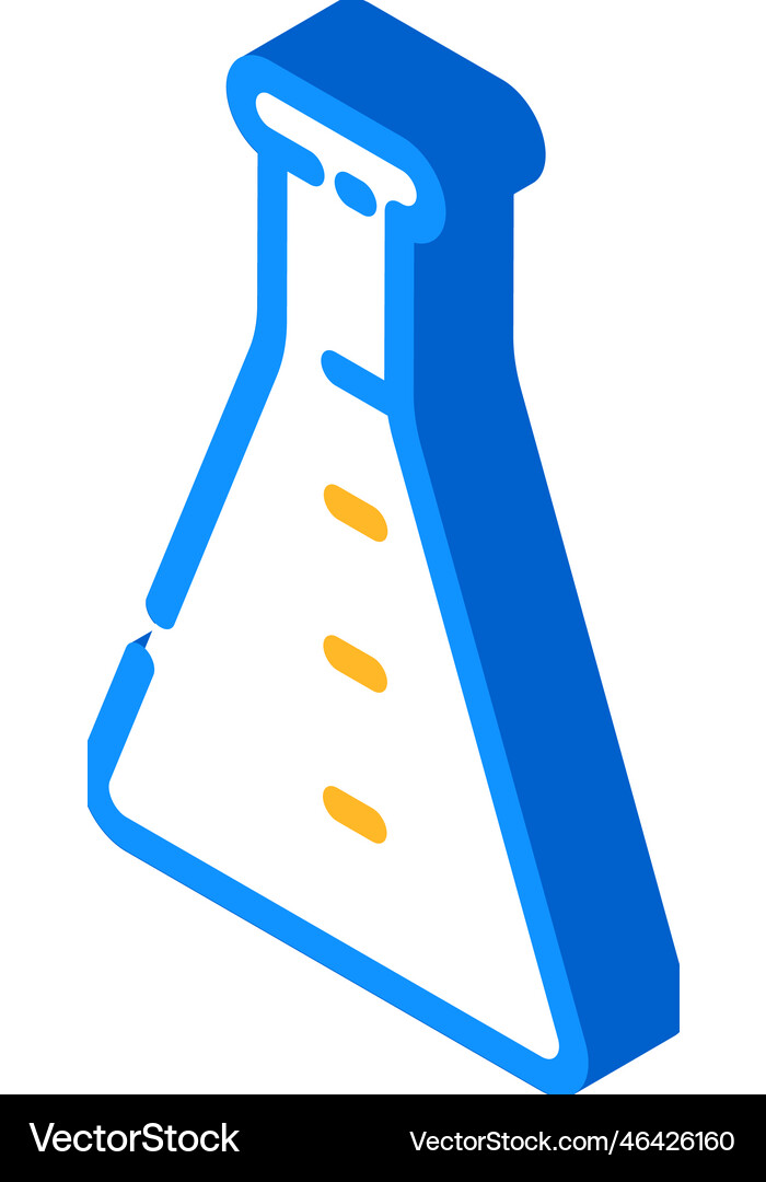 Erlenmeyer flask chemical glassware lab isometric Vector Image