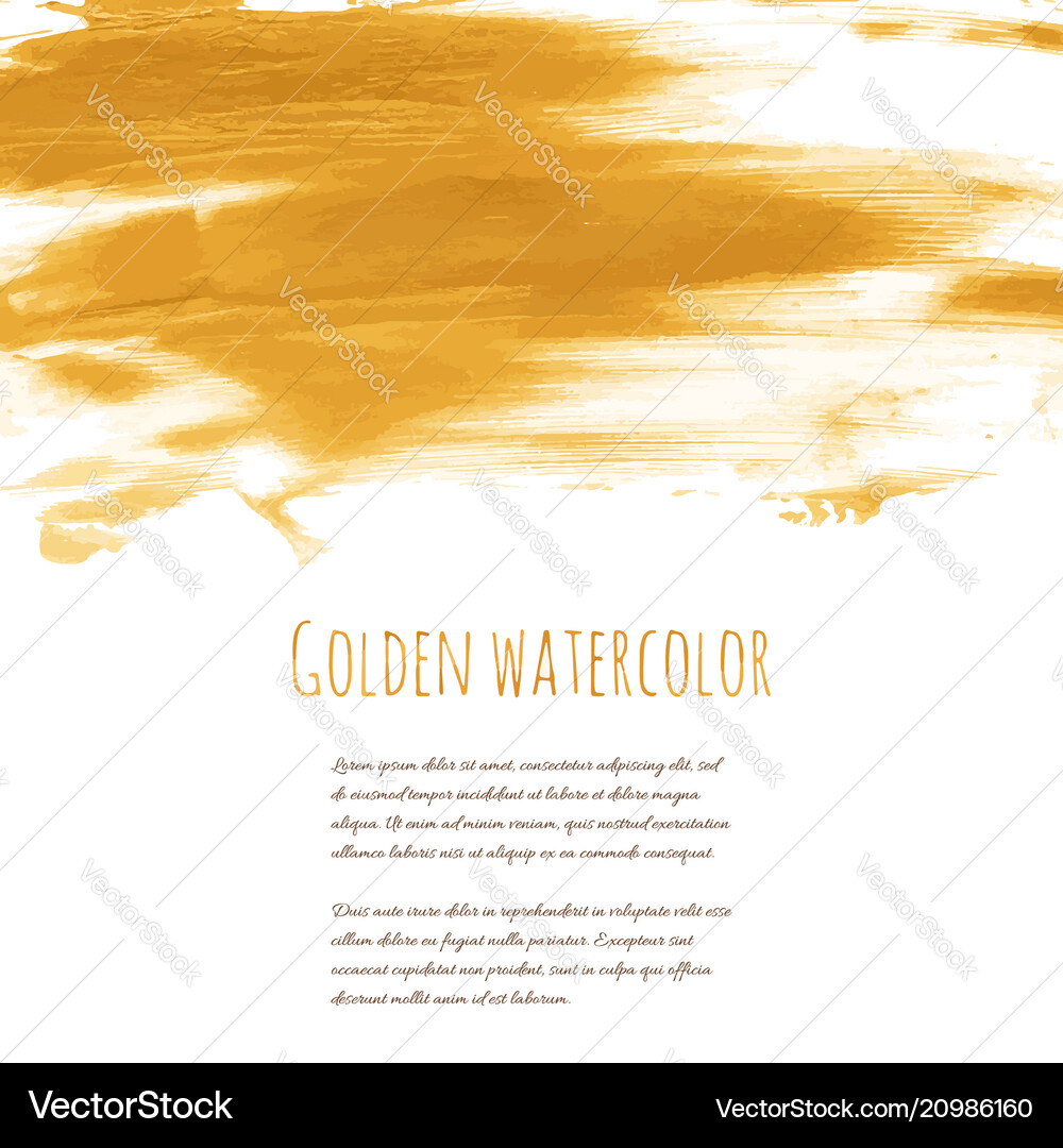 Golden hand paint ink texture background Vector Image