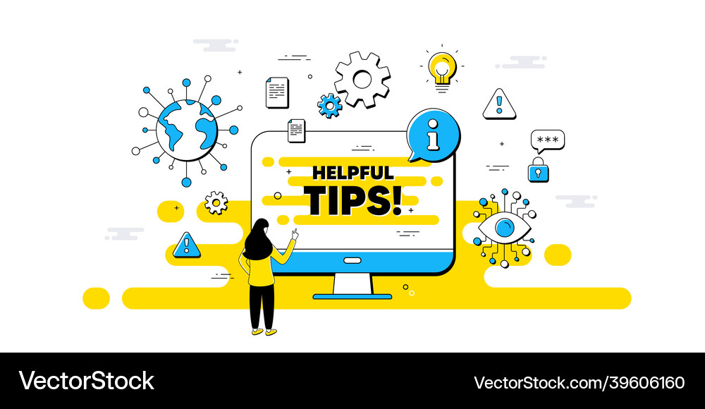 Helpful tips symbol education faq sign Royalty Free Vector