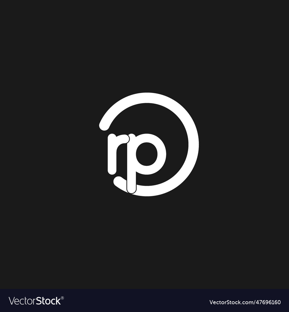 Initials rp logo monogram with simple circles Vector Image
