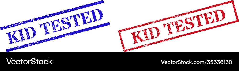 Kid tested textured rubber seal stamps Royalty Free Vector
