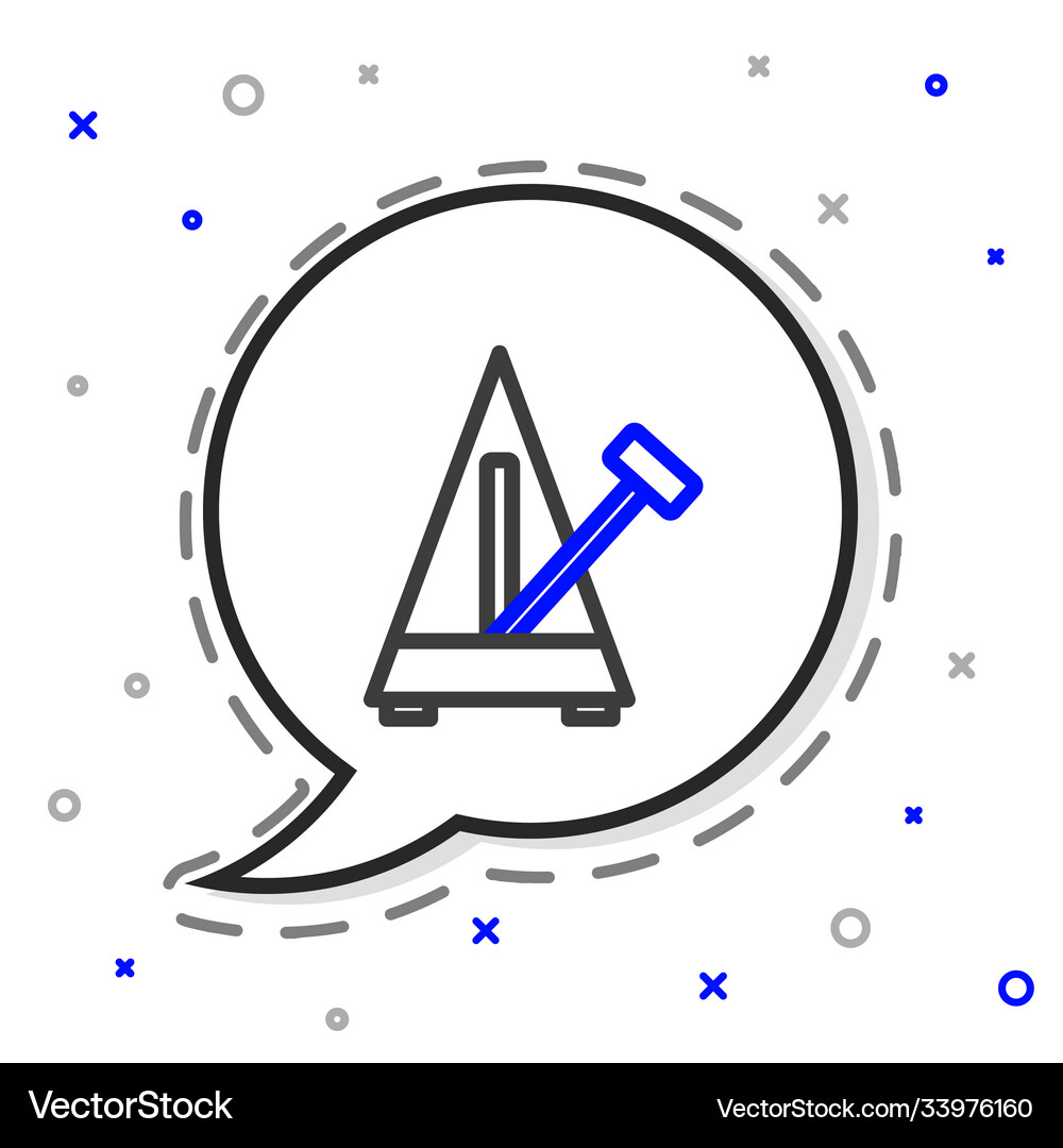 Line classic metronome with pendulum in motion Vector Image