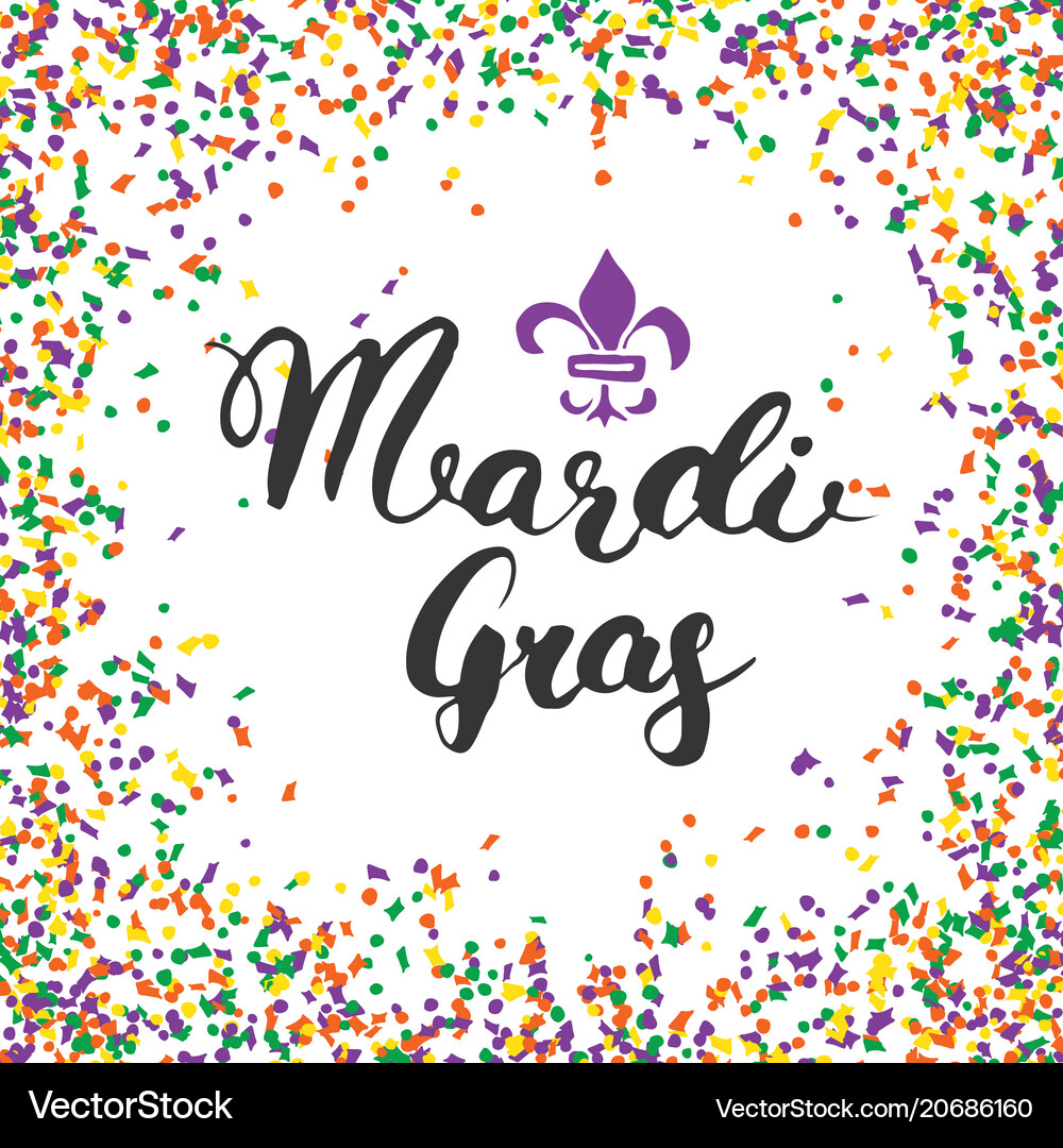 Mardi gras calligraphic lettering typographic Vector Image
