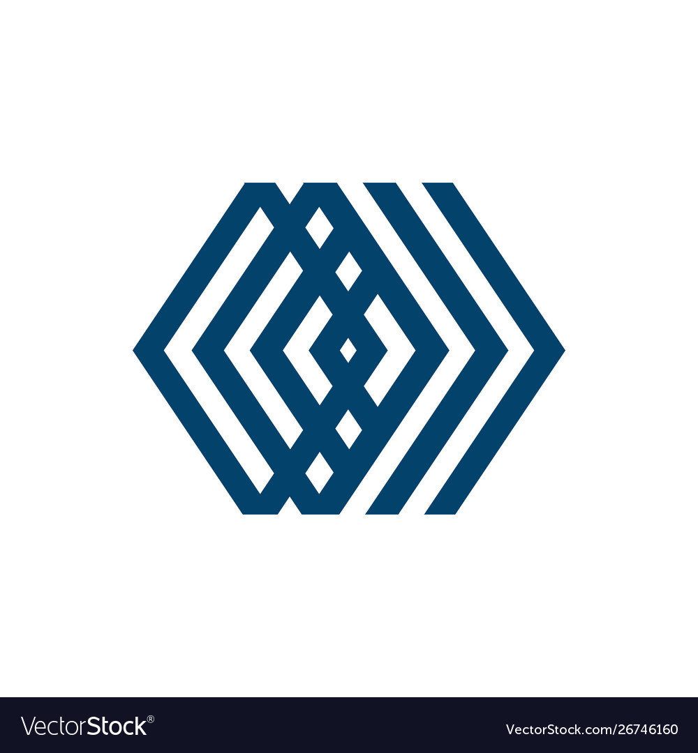 Modern style geometric hexagonal logo design icon Vector Image