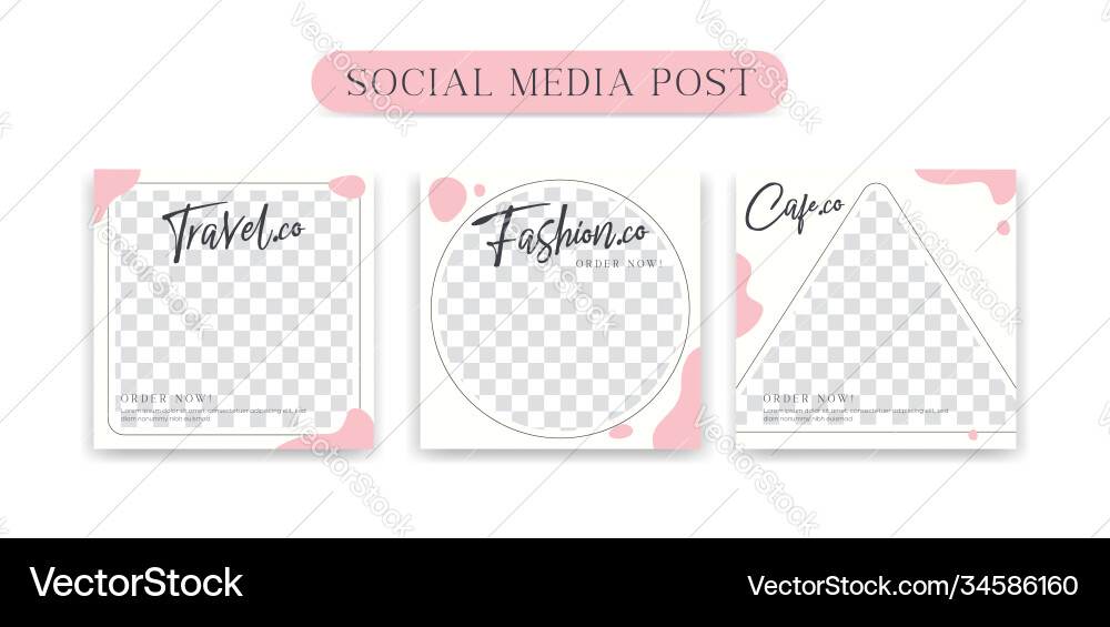 Social media ig instagram content post frame set Vector Image