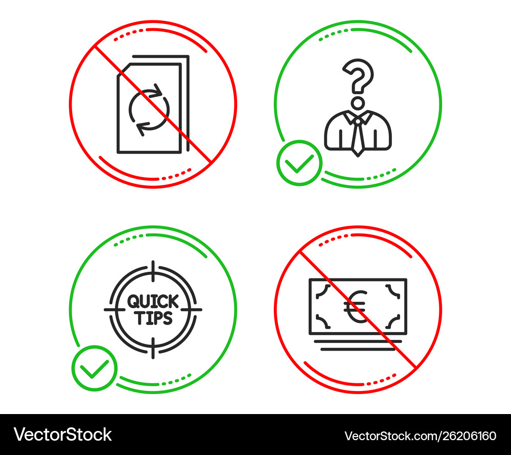 Tips hiring employees and update document icons Vector Image