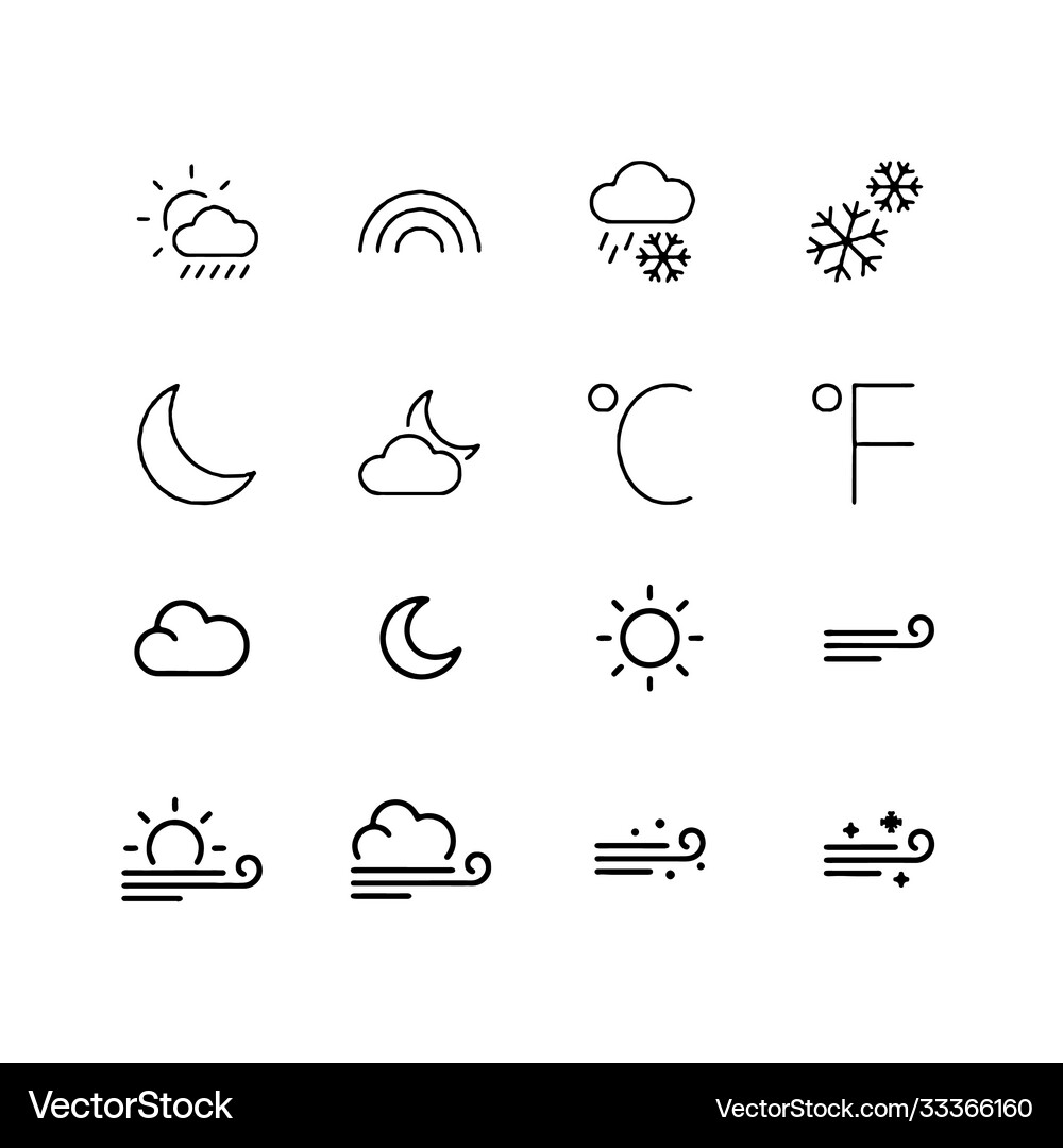 Weather icons with white background Royalty Free Vector