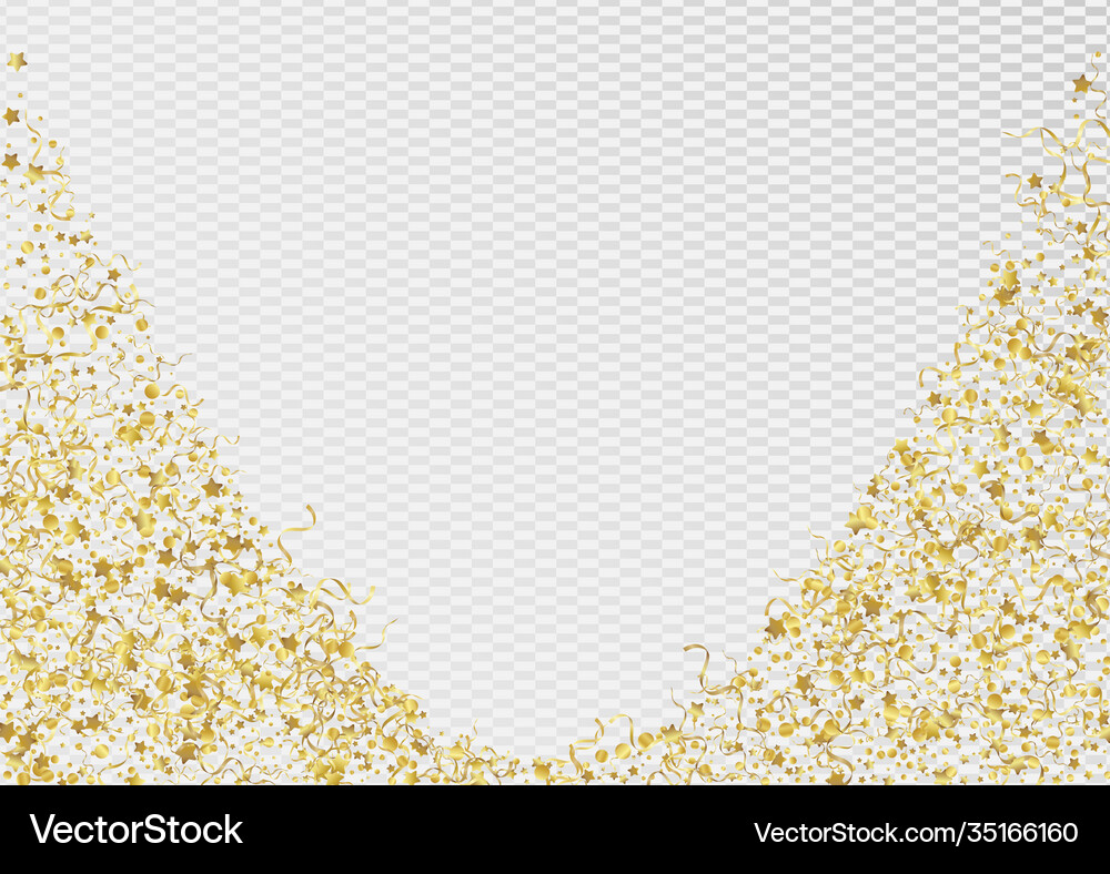 Yellow streamer christmas transparent Royalty Free Vector
