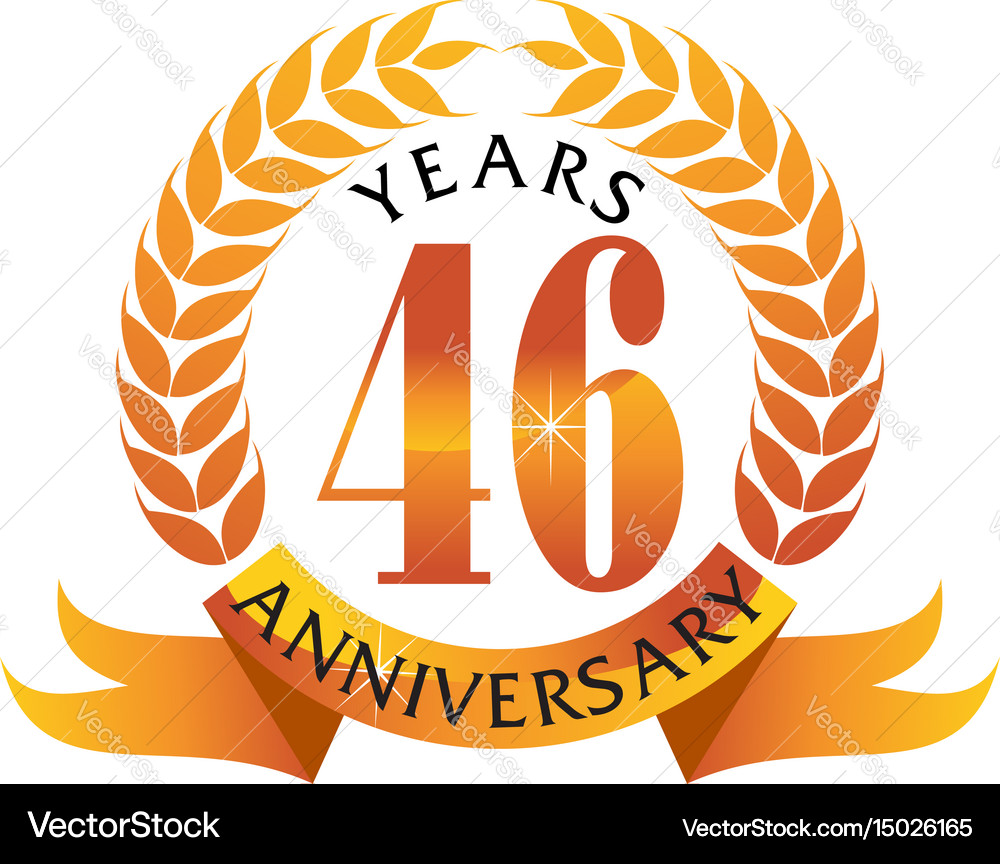 46 years ribbon anniversary Royalty Free Vector Image