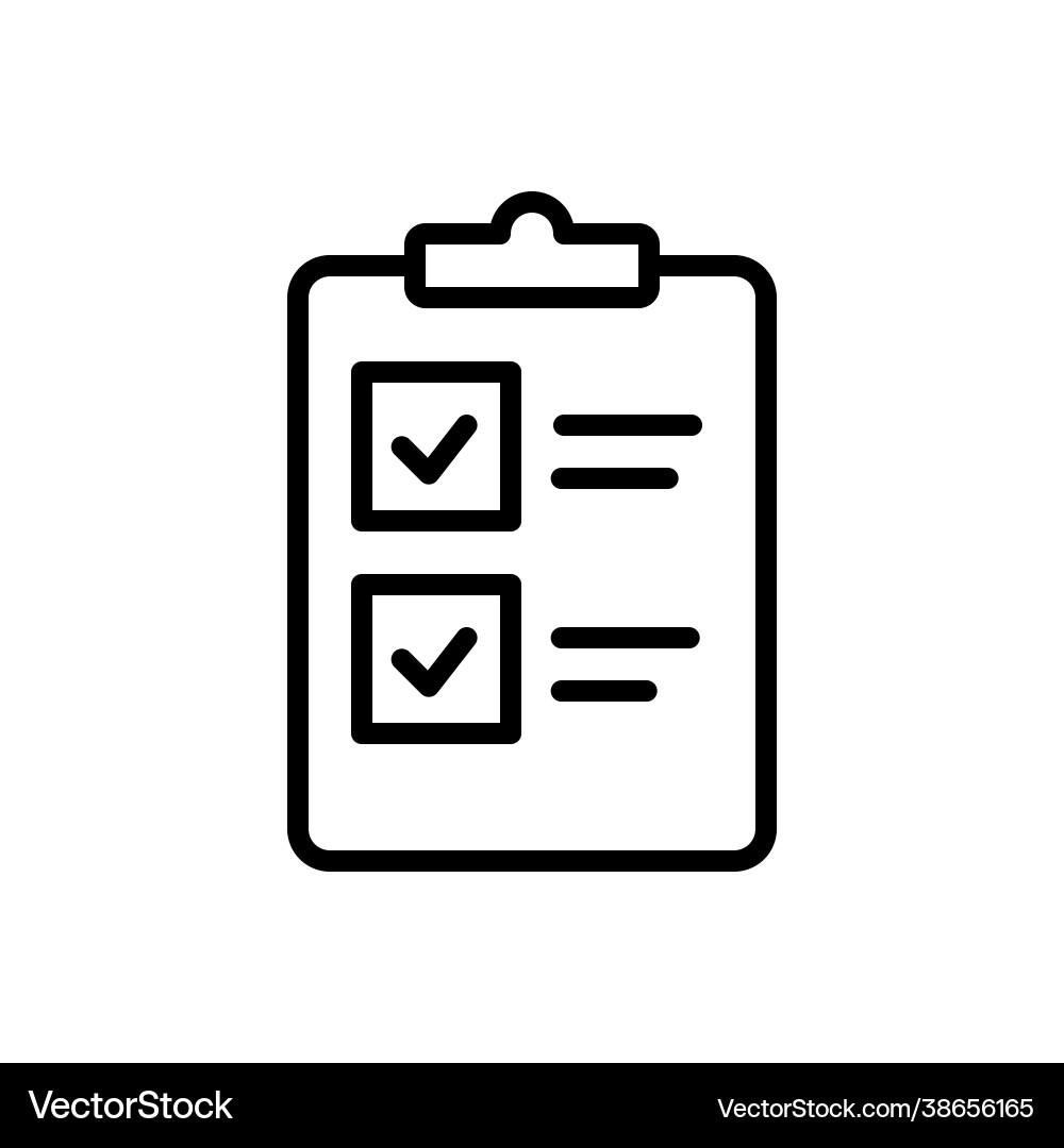 Checklist with marks icon to do list on clipboard Vector Image