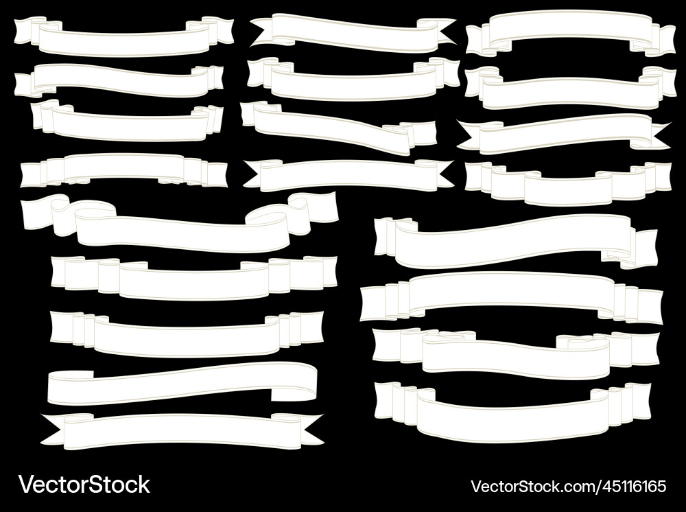 Collection of ribbons set Royalty Free Vector Image
