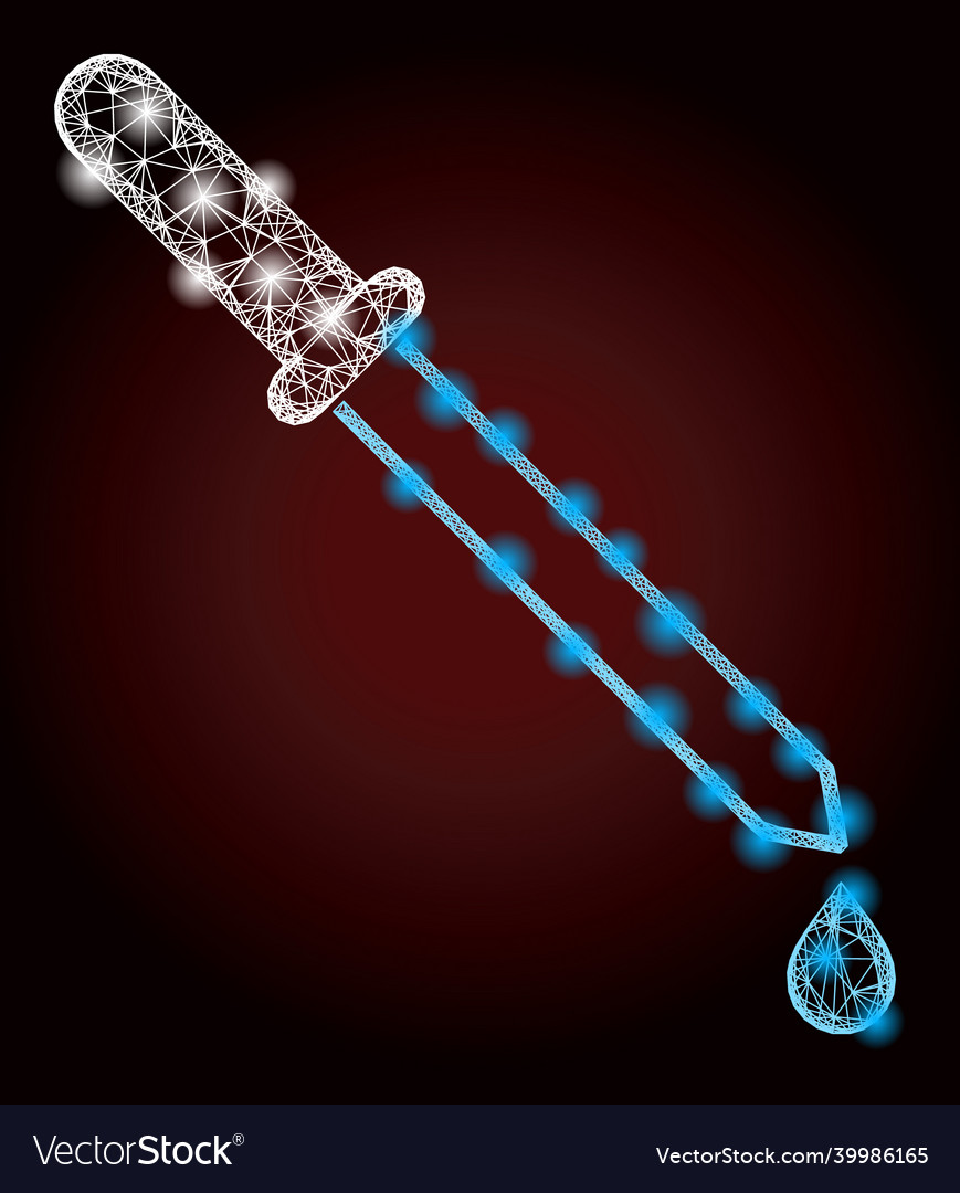 Constellation net mesh pipette with lightspots Vector Image