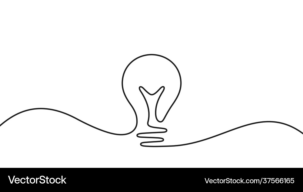Continuous line idea bulb icon one light Vector Image