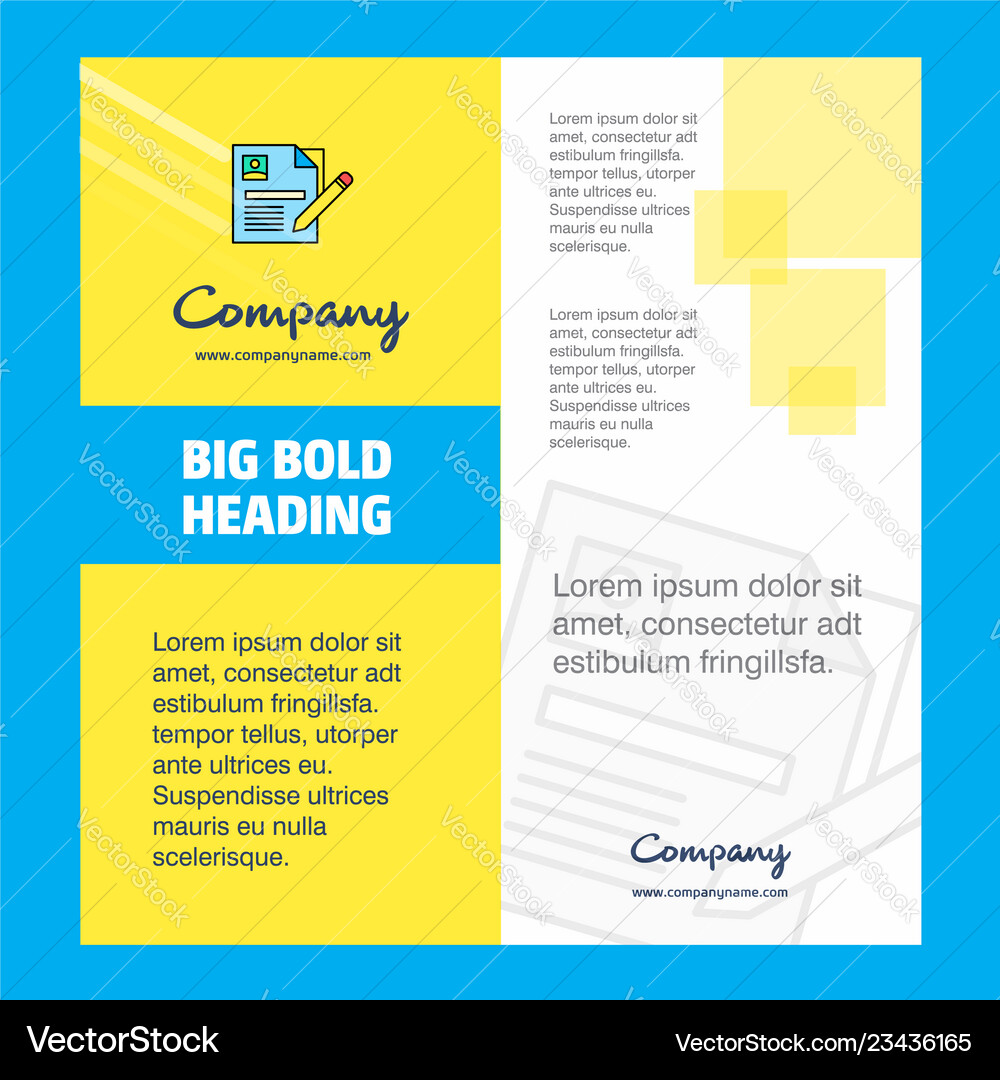 Cv company brochure title page design Royalty Free Vector