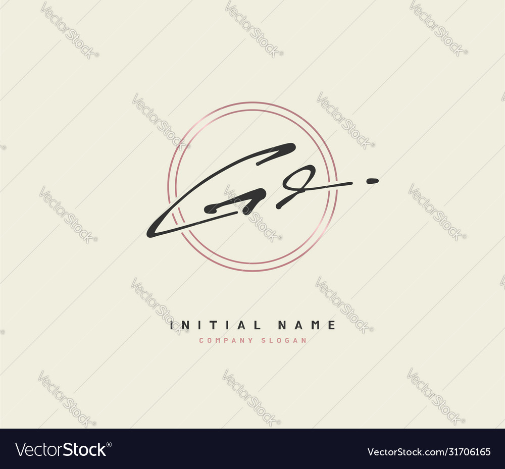 G d gd beauty initial logo handwriting Royalty Free Vector