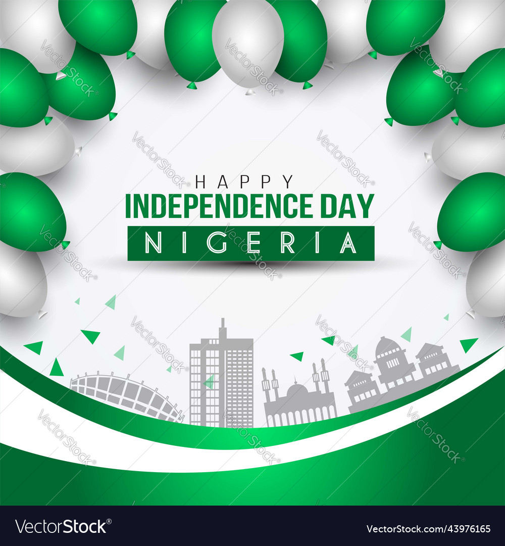 Happy independence day nigeria greetings design Vector Image Happy independence day nigeria greetings design Vector Image