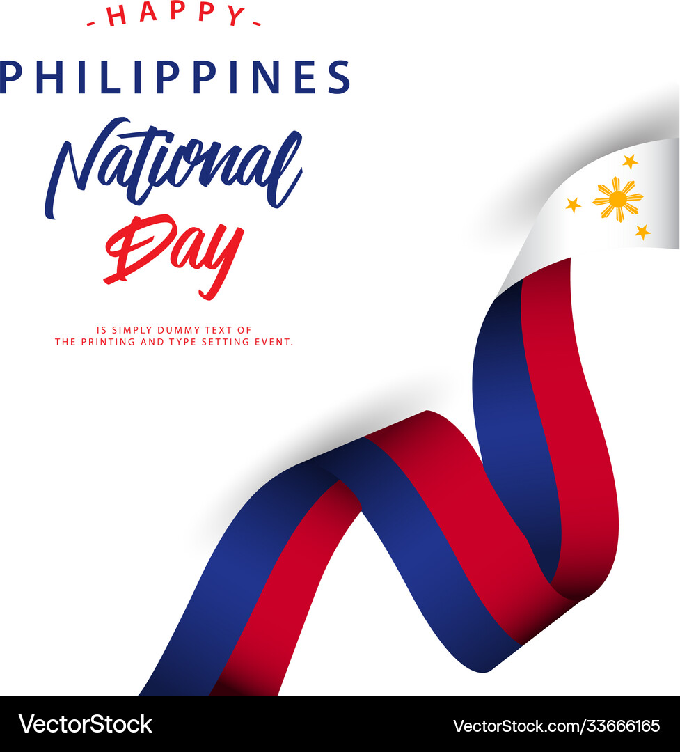Happy philippines national day template design Vector Image