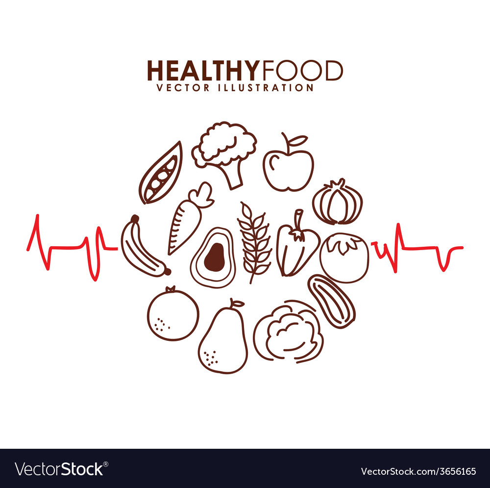 Healthy food Royalty Free Vector Image - VectorStock