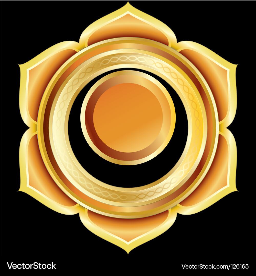 Hindu chakra svadhisthana medallion Royalty Free Vector