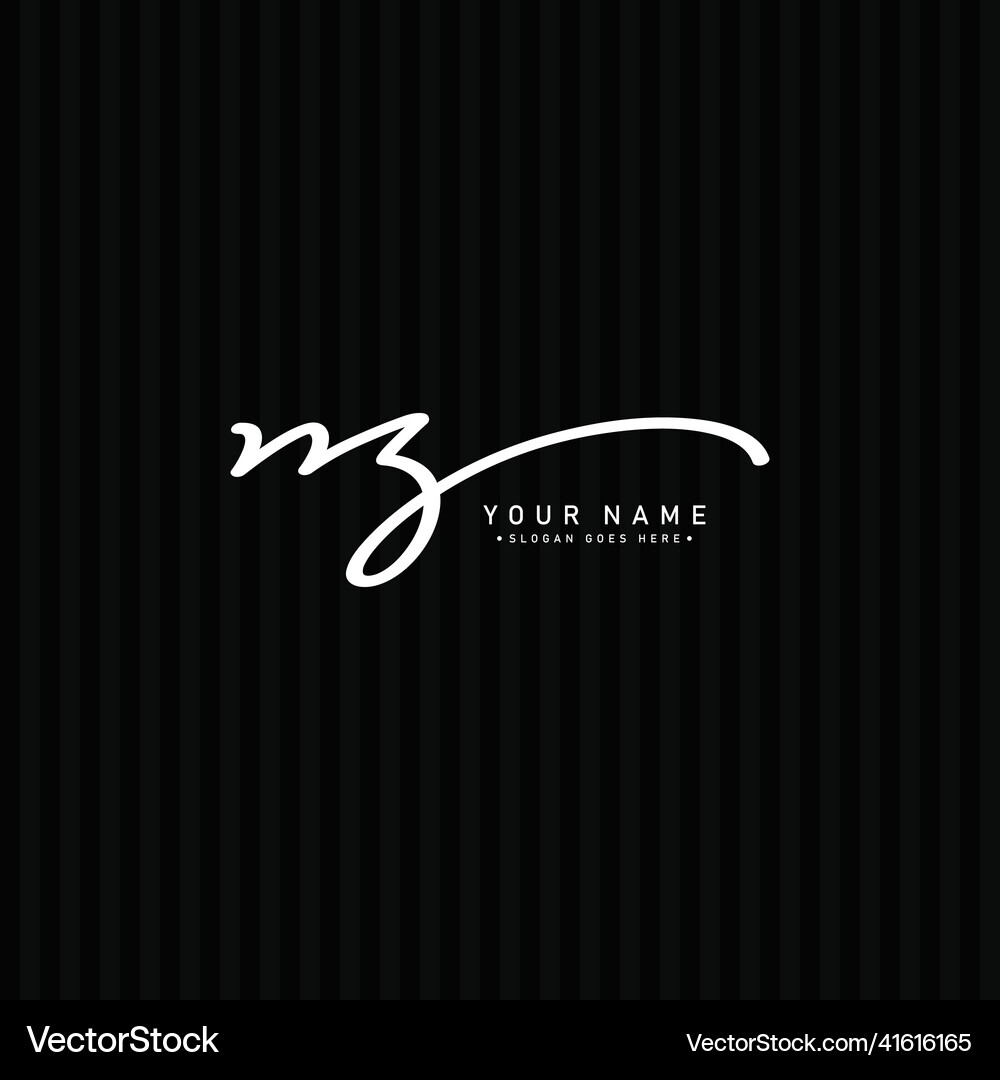 Initial letter nz logo - handwritten signature Vector Image