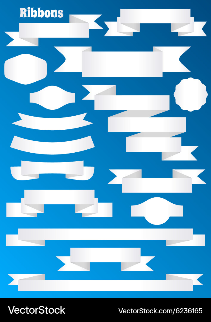 Paper ribbon banners and labels Royalty Free Vector Image